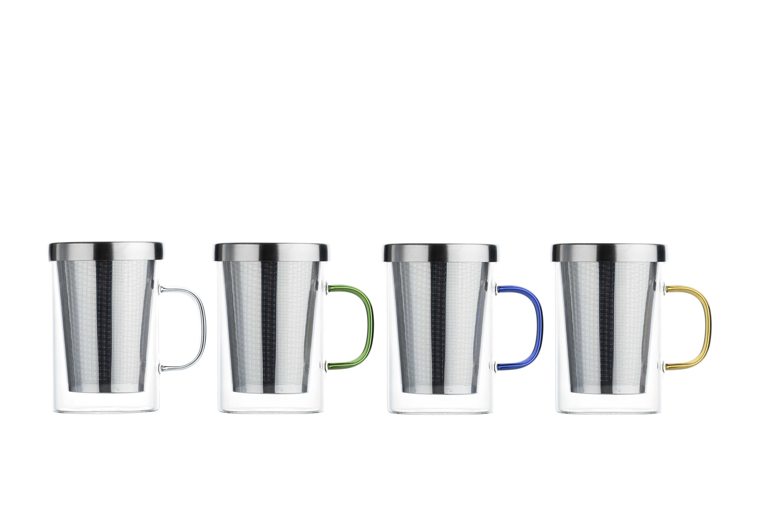 Borosilicate Glass Mug with Extra-Fine Stainless Steel Infuser – Green ...